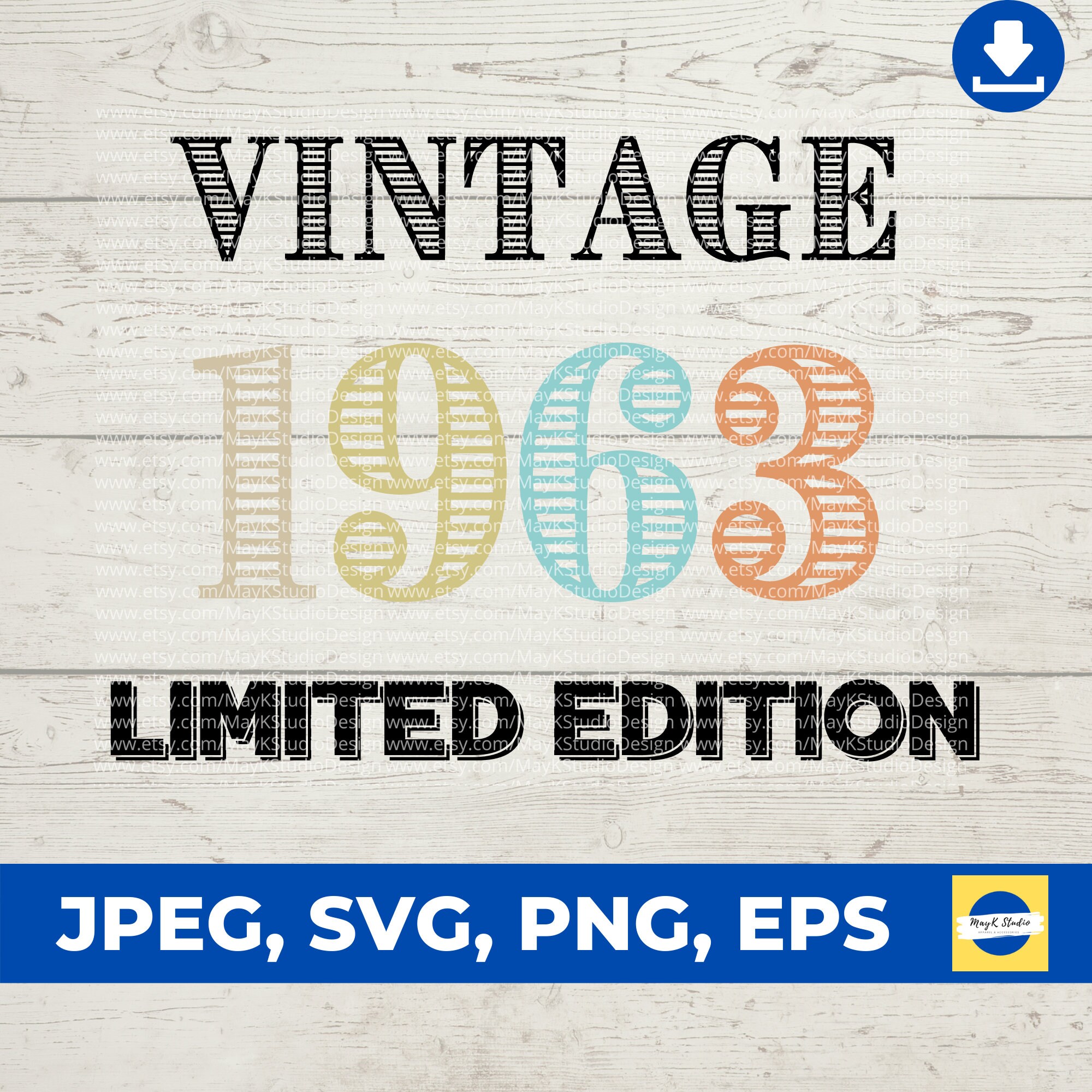 Vintage 1963 Limited Edition SVG, 1963 Birthday Svg, 1963 Svg, Digital ...