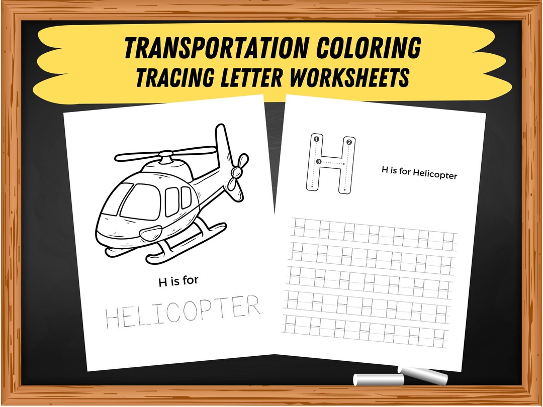 Transportation Uppercase Lowercase Coloring Tracing Letter Worksheets ...