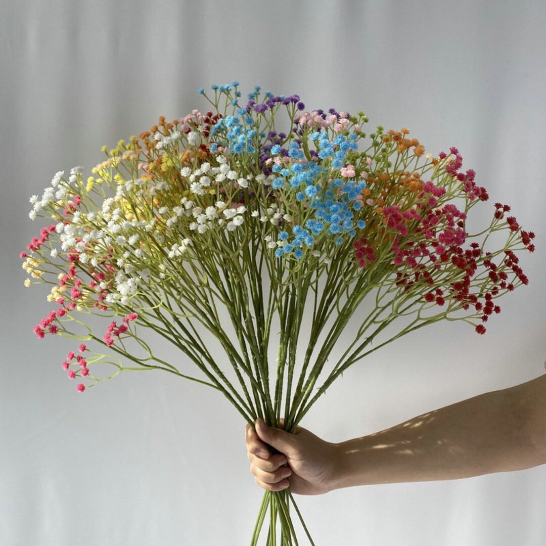 2pcs Artificial Gypsophila Flowers Stem Multi Fake Mini Flower Bunch ...