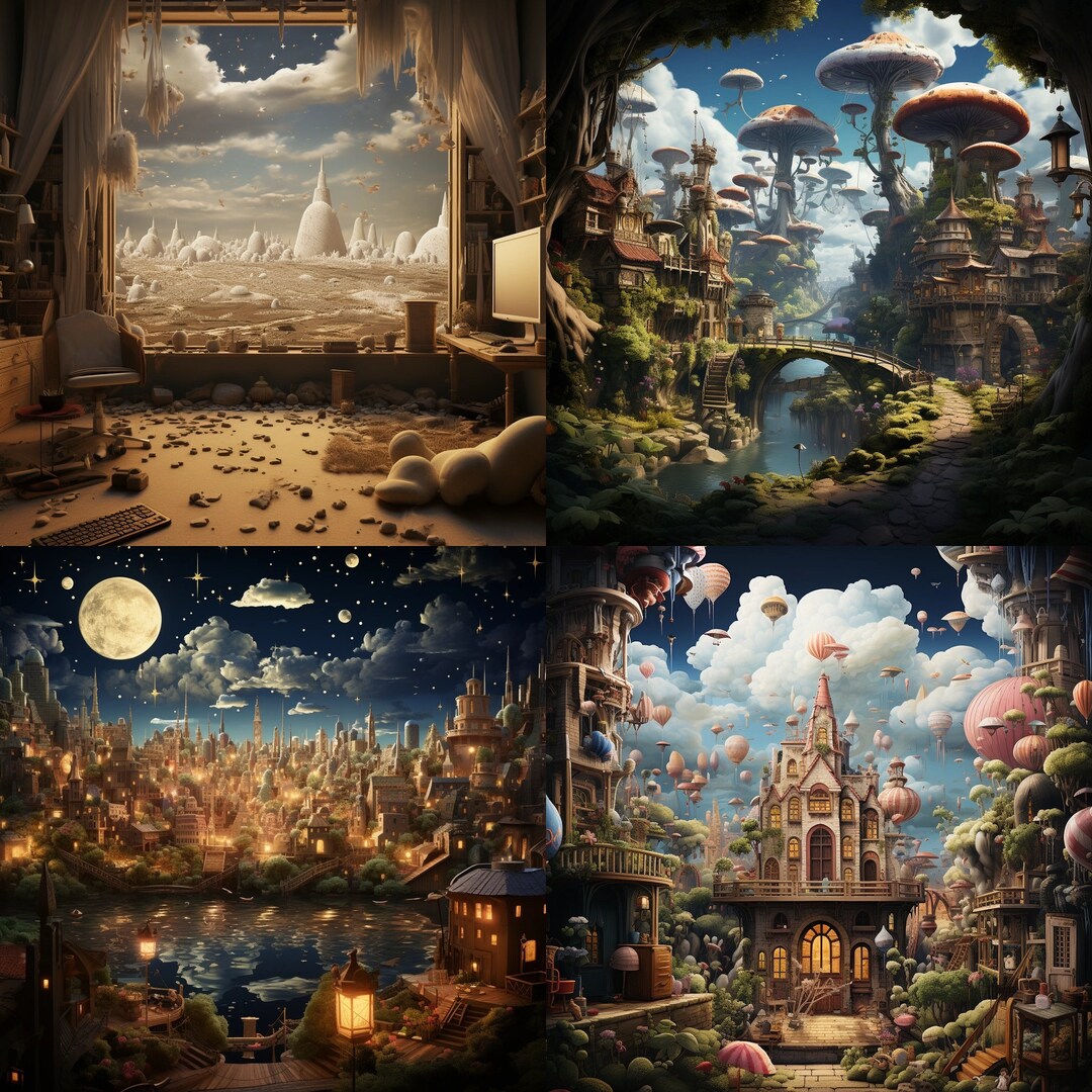Fantasy Digital Background. Fairy Tale Style. 4 Images - Etsy