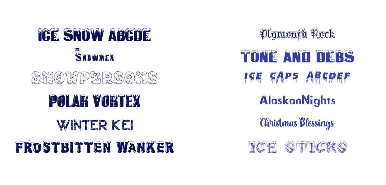 16 Frozen Fonts Collection. Snow Ice Font Set. Ttf - Etsy