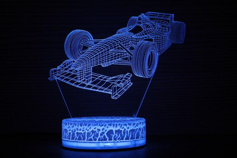 Formula 1 Vintage 3D Night Lamp Night Light Home Decor | Etsy