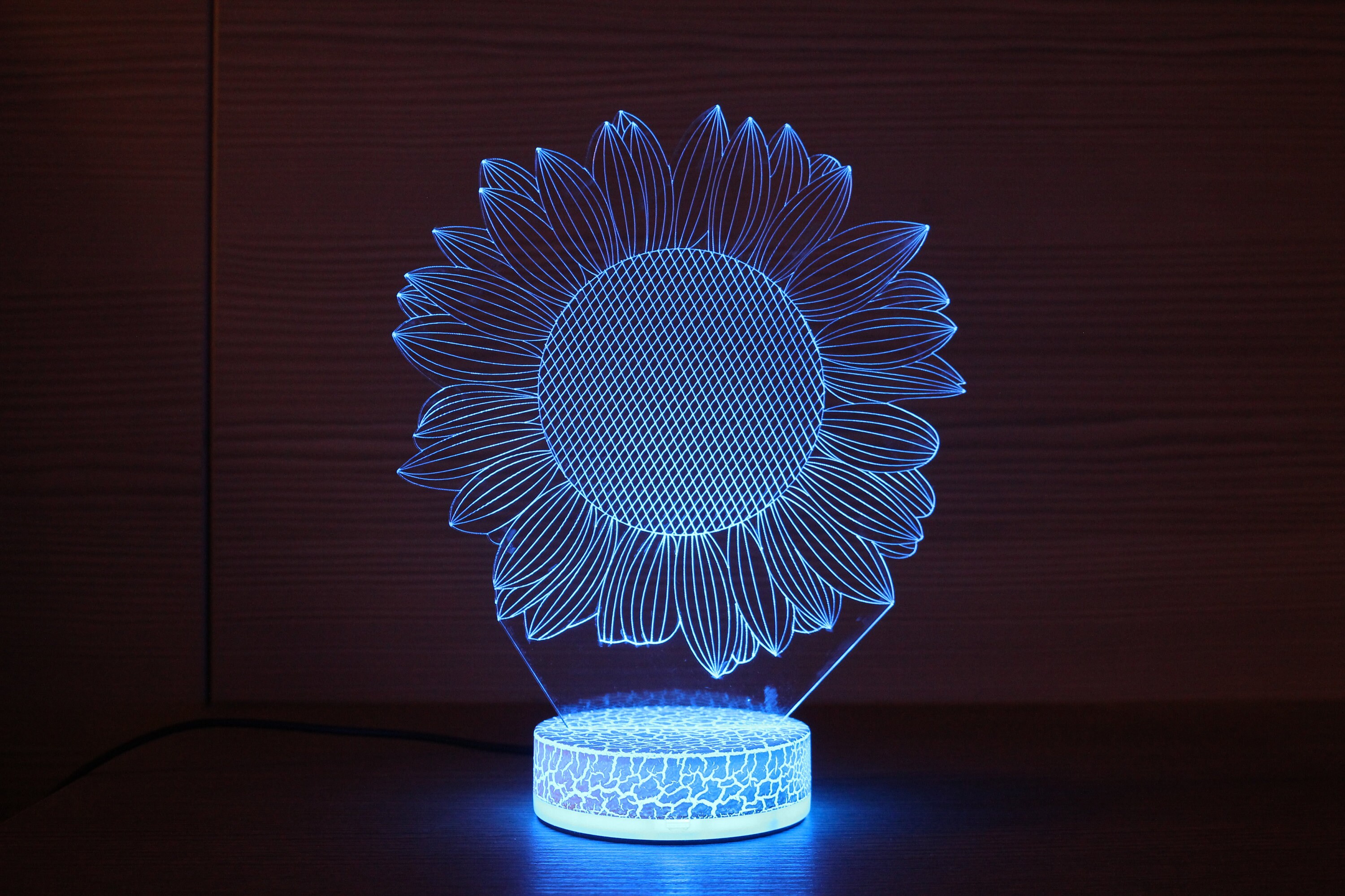 Sunflower Led Light Sunflower Decor 3D Night Lamp 3D Night - Etsy UK