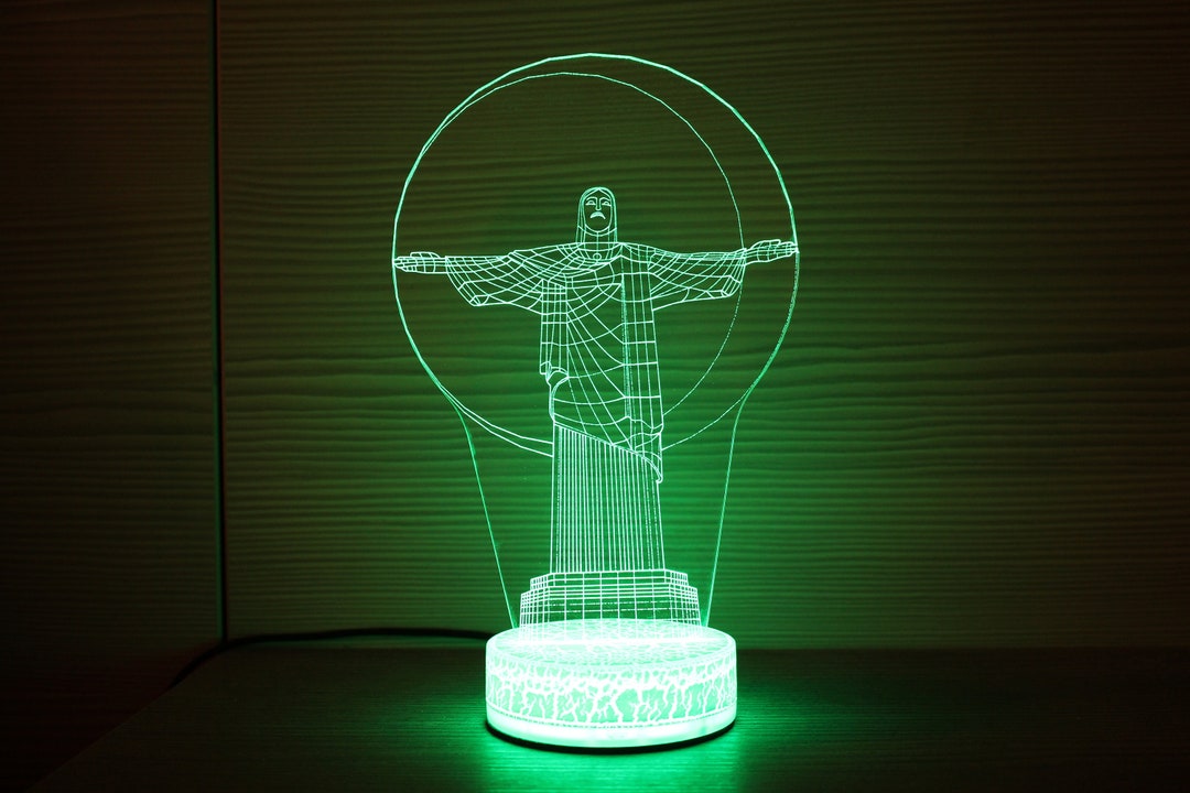 Jesus Statue Jesus Christ Head 3D Night Lamp 3D Night Light Jesus ...