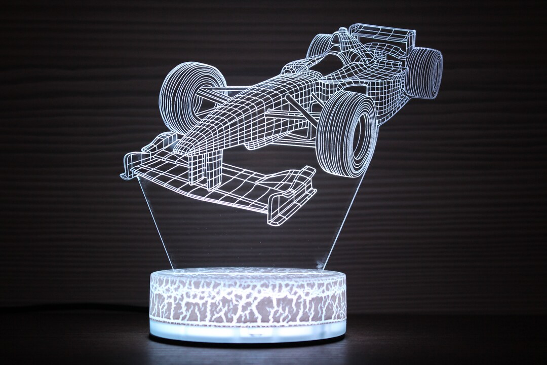 Formula 1 Vintage 3D Night Lamp Night Light Home Decor Illusion LED ...