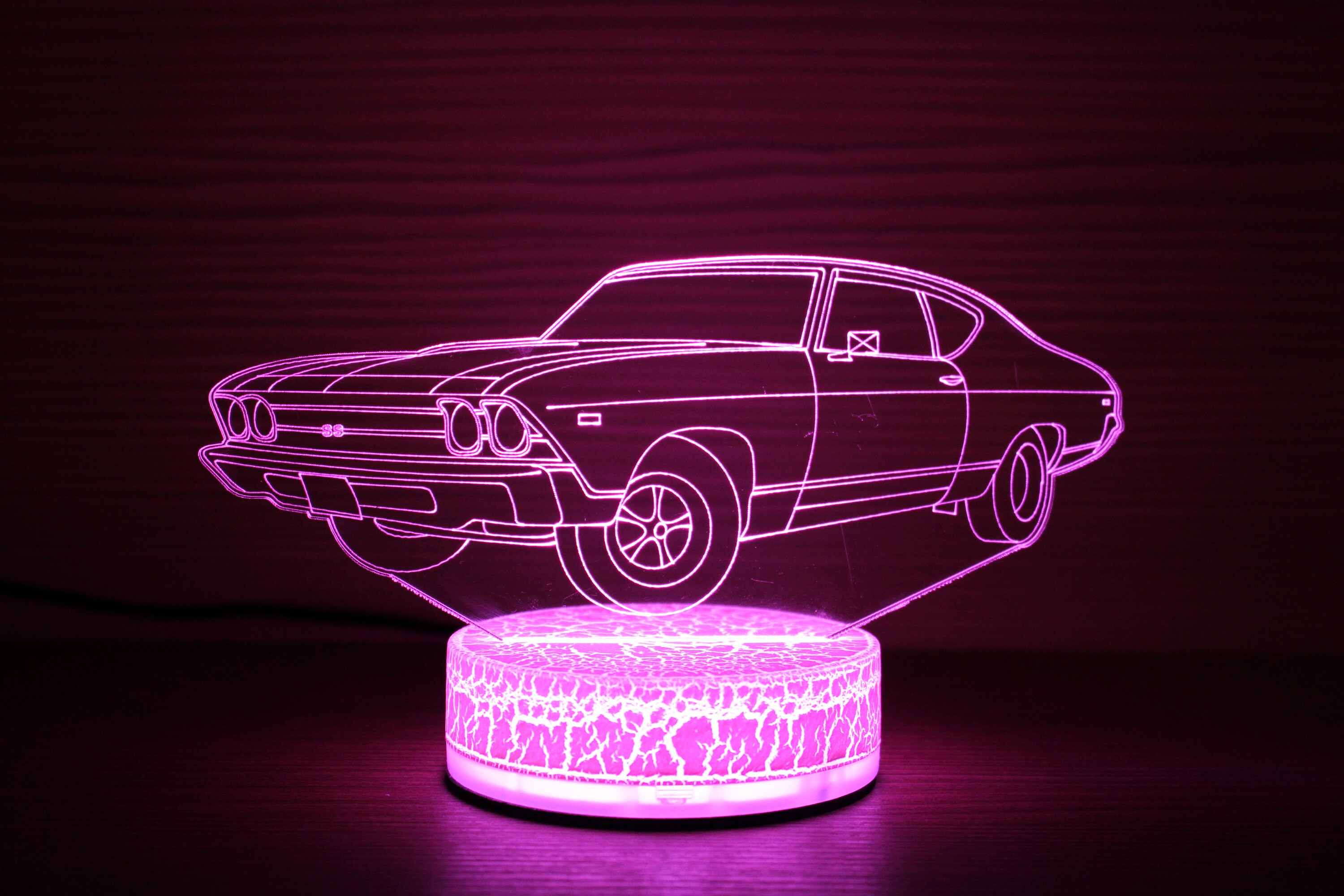 Chevy Chevelle 69 Personalized Decal Chevrolet Sign 3D Night - Etsy