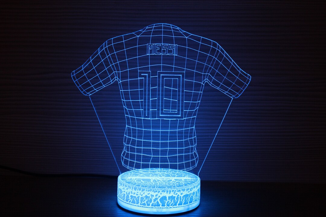 Messi FC Barcelona 10 T-shirt 3D Night Lamp Soccer T Shirt Night Light ...