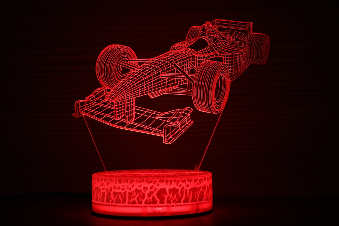 F1 Car Formula 1 Vintage 3D Night Lamp Night Light Home Decor Illusion ...