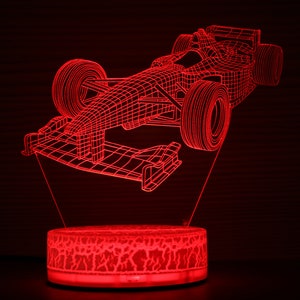 Formula 1 Vintage 3D Night Lamp Night Light Home Decor Illusion LED ...