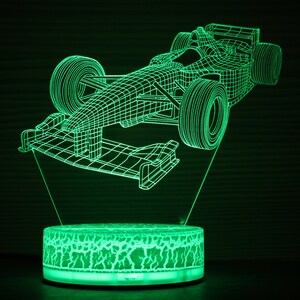 Formula 1 Vintage 3D Night Lamp Night Light Home Decor Illusion LED ...