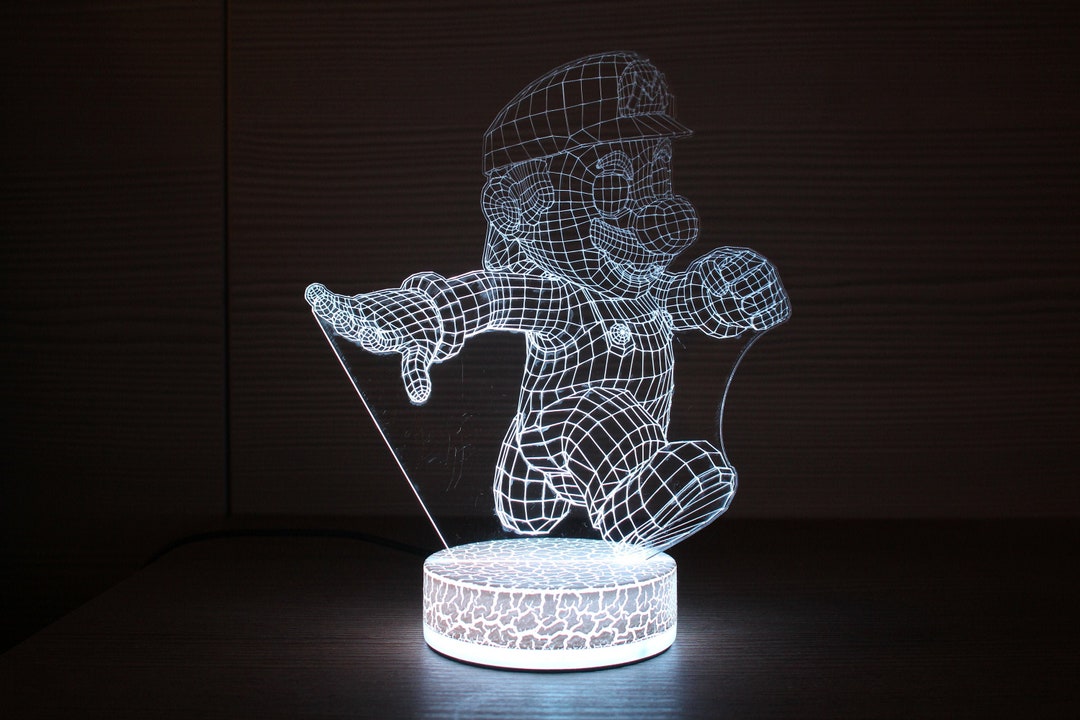 Super Mario Birthday Super Mario Lamp 3D Night Lamp 3D Night - Etsy