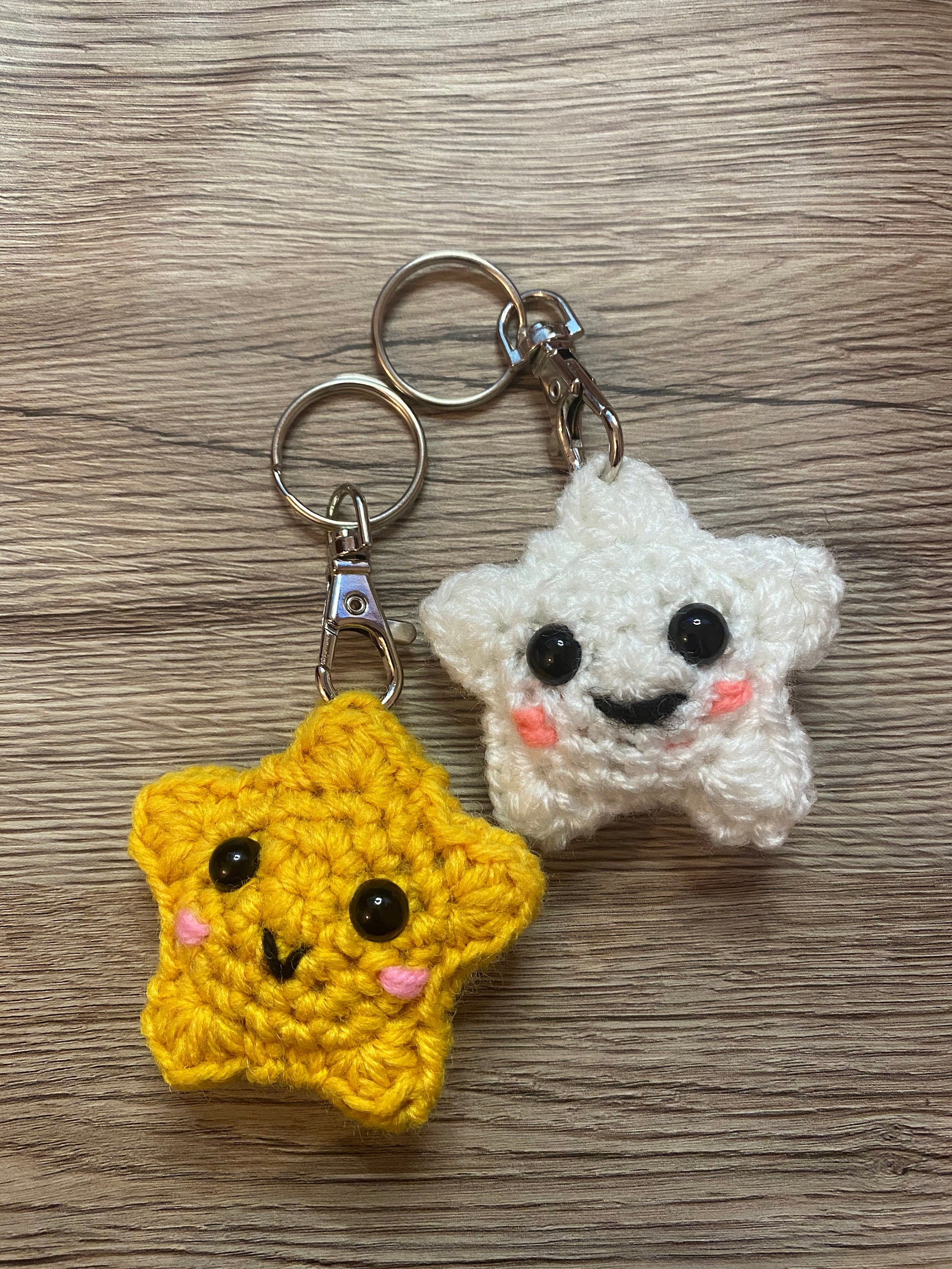 Star Keyring Crochet Star Cute Keyring Crochet Keyring - Etsy UK
