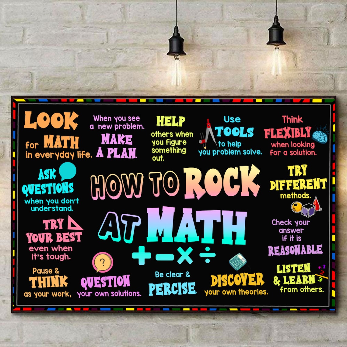 How to rock at math poster classroom poster classroom | Etsy