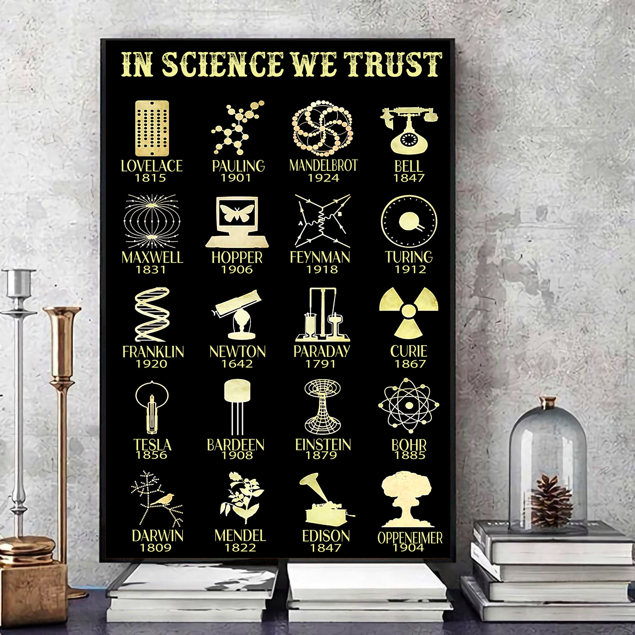 In Science we trust poster Science Teacher Gift Feminist | Etsy