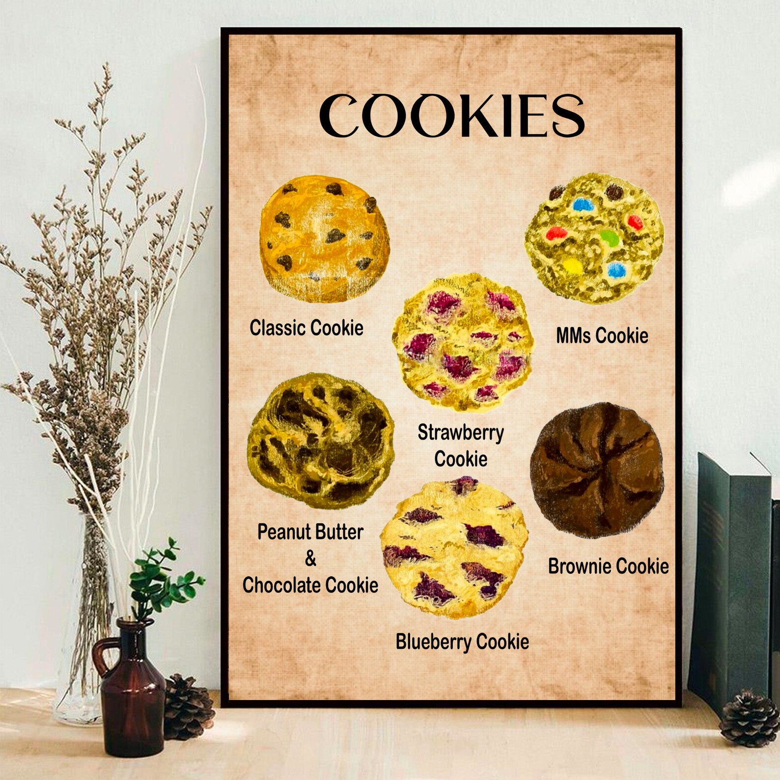 Cookies Baking Poster Types of Cookies Art Baking Knowledge | Etsy