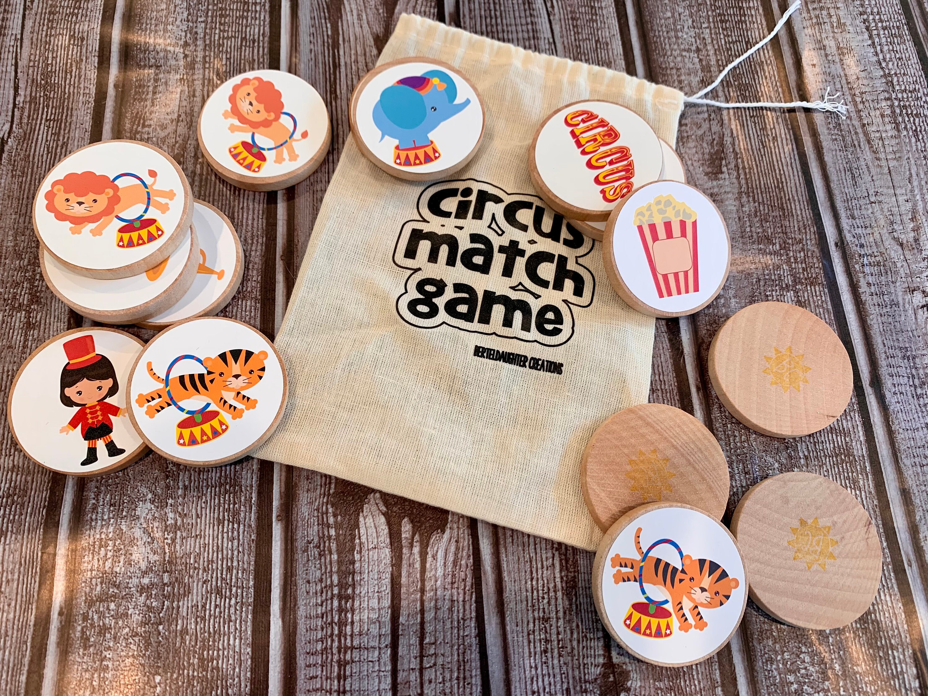 Circus Matching Game Memory Game Memory Match Game - Etsy