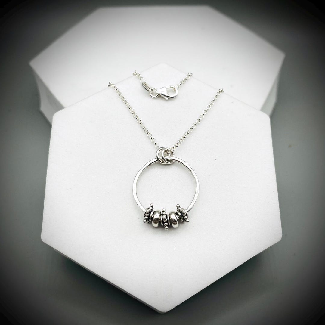 Fidget Spinner Necklace, Sterling Silver Fidget Spinner Pendant ...