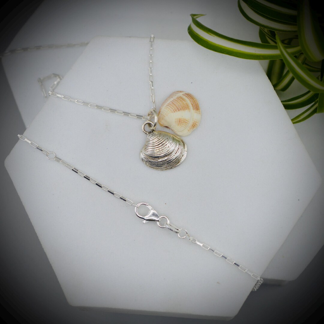 Welsh Clam Shell Necklace, Silver Shell Necklace, Abersoch Beach Shell ...