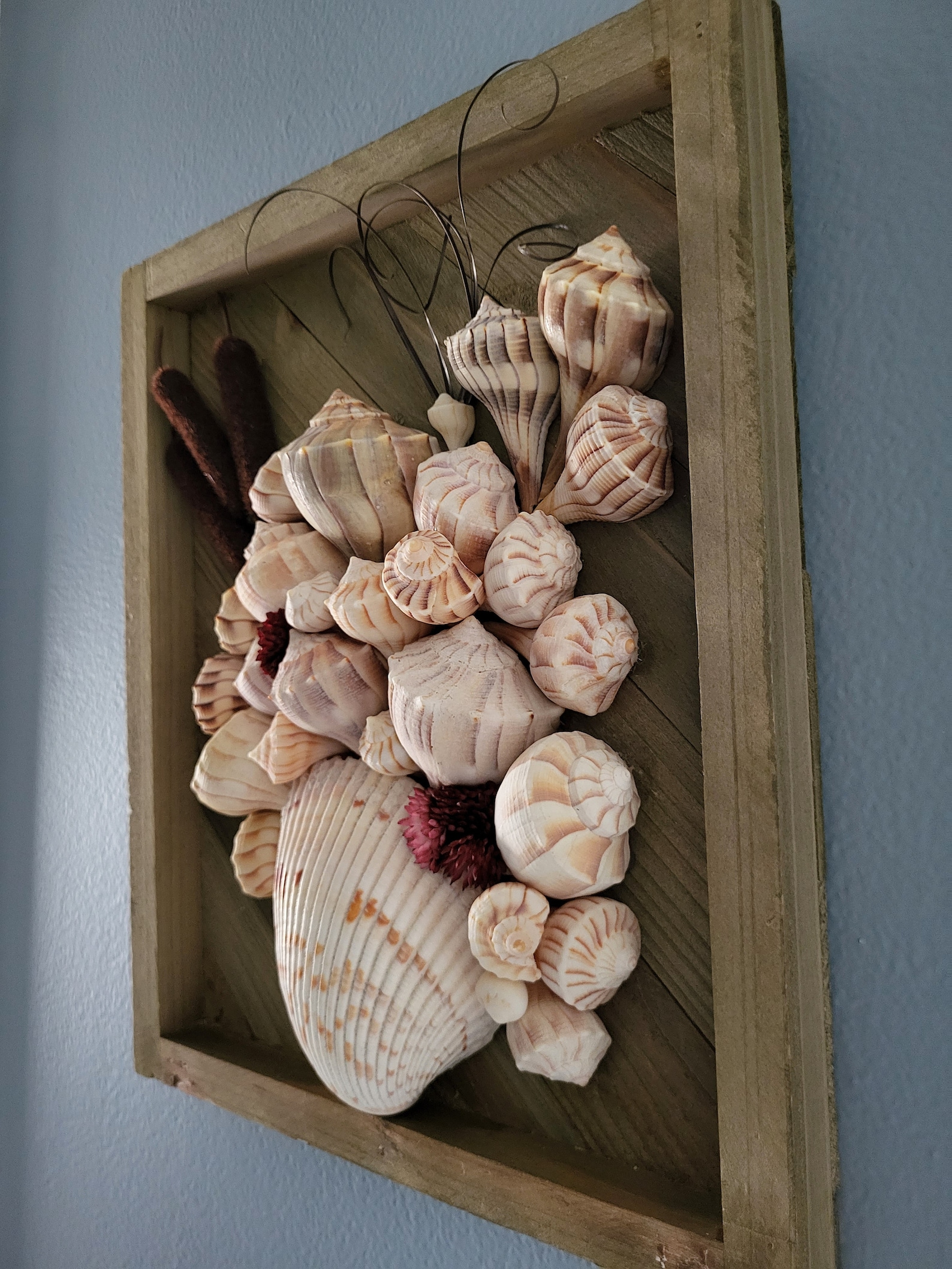 Seashell Wall Art, Coastal, Nautical, Beach Decor, Seashell Flowers ...