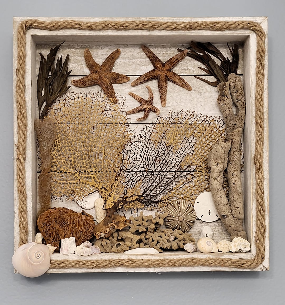 Seashell Wall Art, Coastal, Nautical, Beach Decor, Seashell Flowers ...