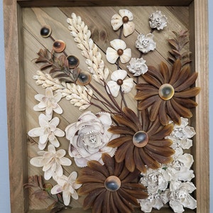Seashell Wall Art, Coastal, Nautical, Beach Decor, Seashell Flowers ...
