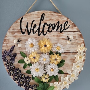 Welcome Sign, Seashell Wall Art, Mandela Seashell Wall Art, Coastal ...