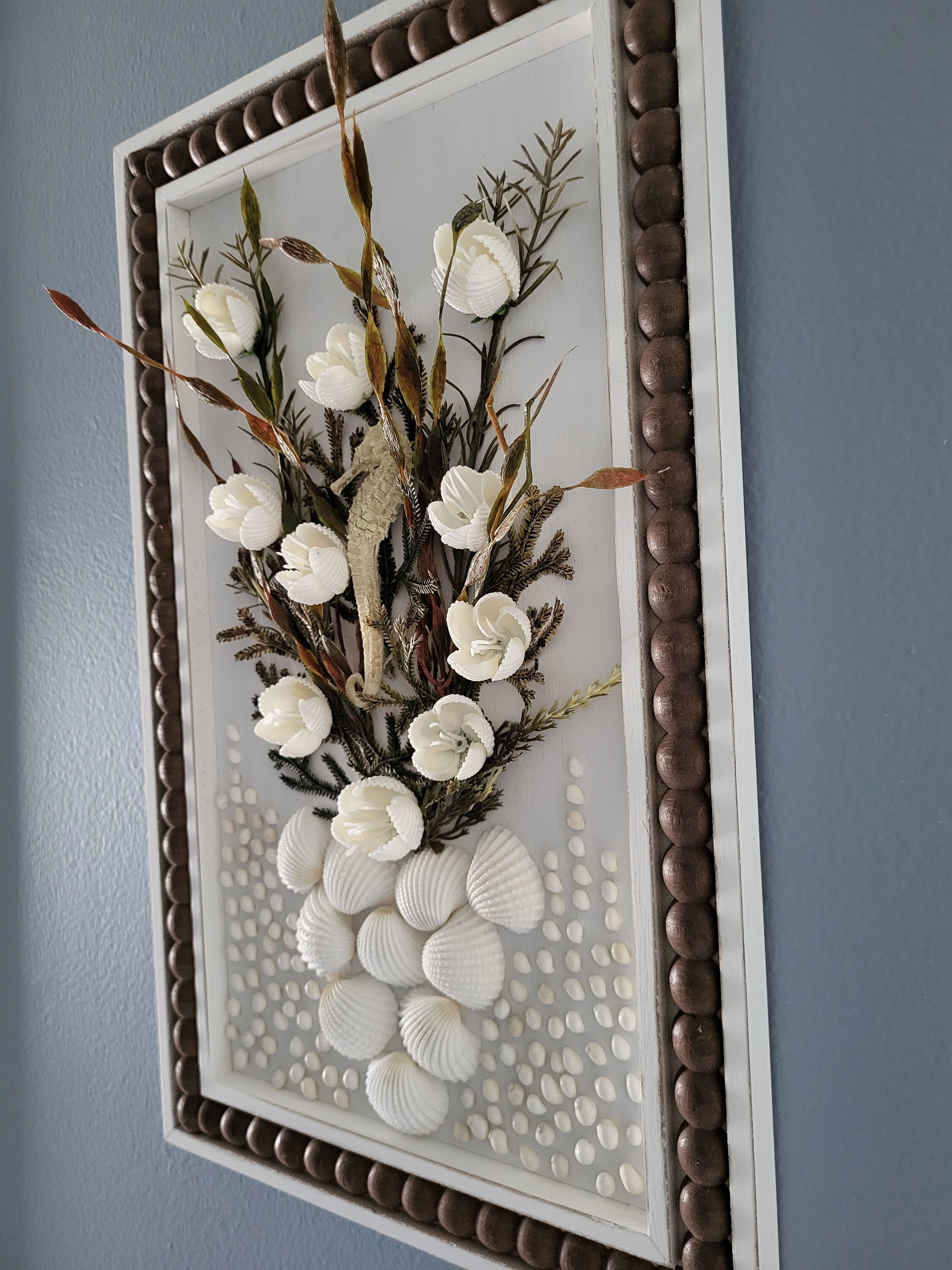 Seashell Wall Art, Coastal, Nautical, Beach Decor, Seashell Flowers ...