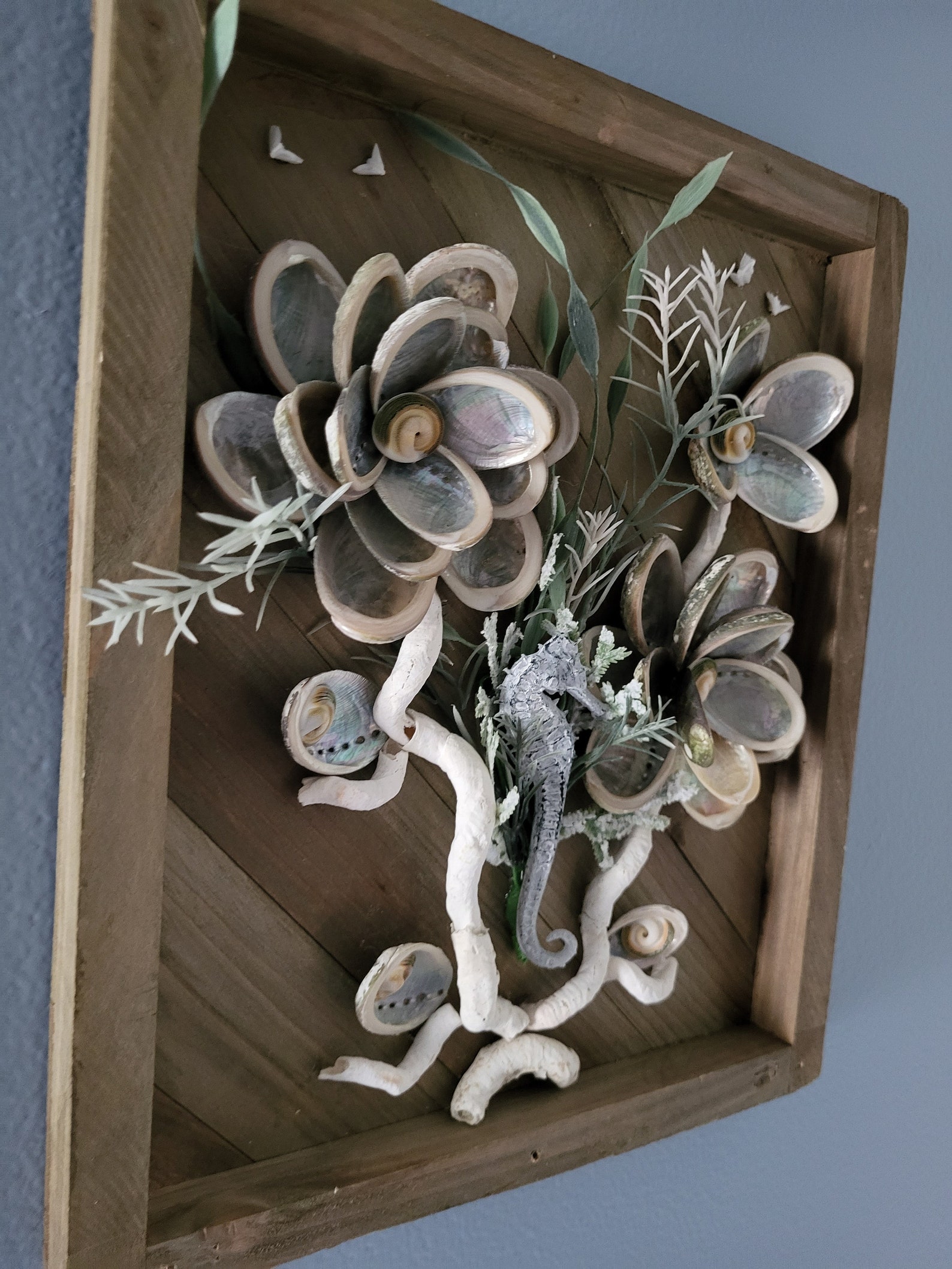 Seashell Wall Art, Coastal, Nautical, Beach Decor, Seashell Flowers ...