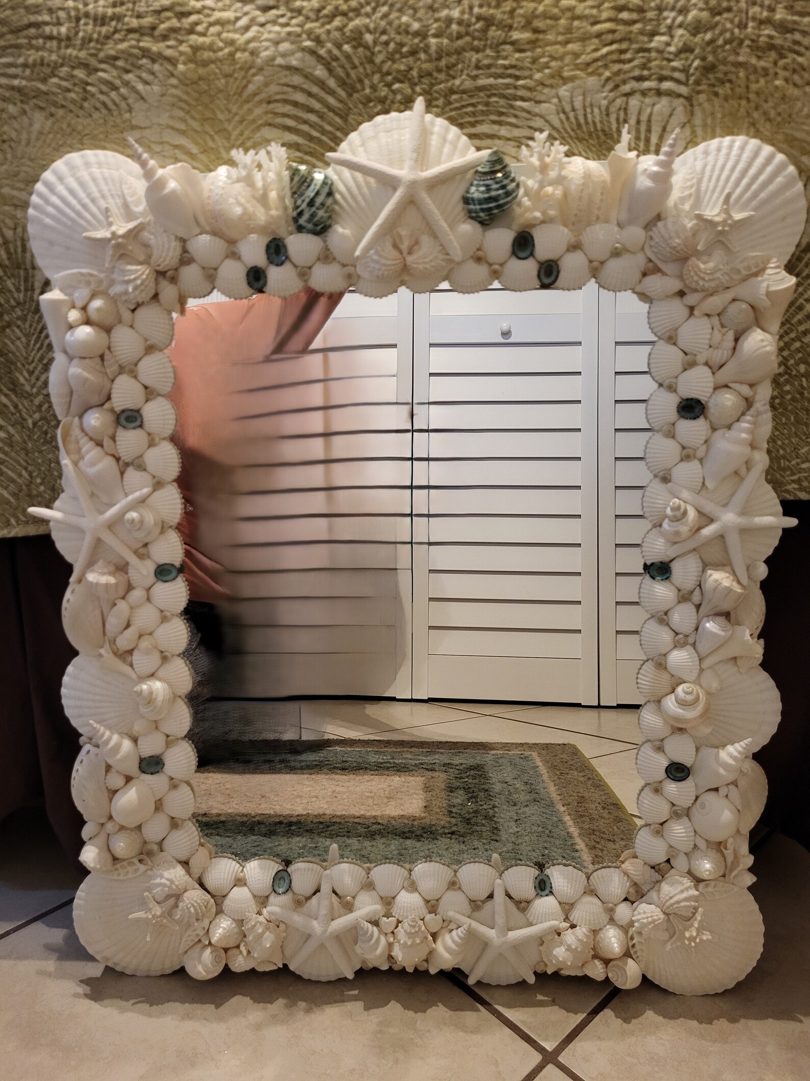 Beach Decor Seashell Mirror, Nautical Decor Shell Mirror, Coastal Decor ...