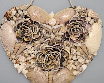 Seashell Wall Art, Coastal, Nautical, Beach Decor, Seashell Flowers ...