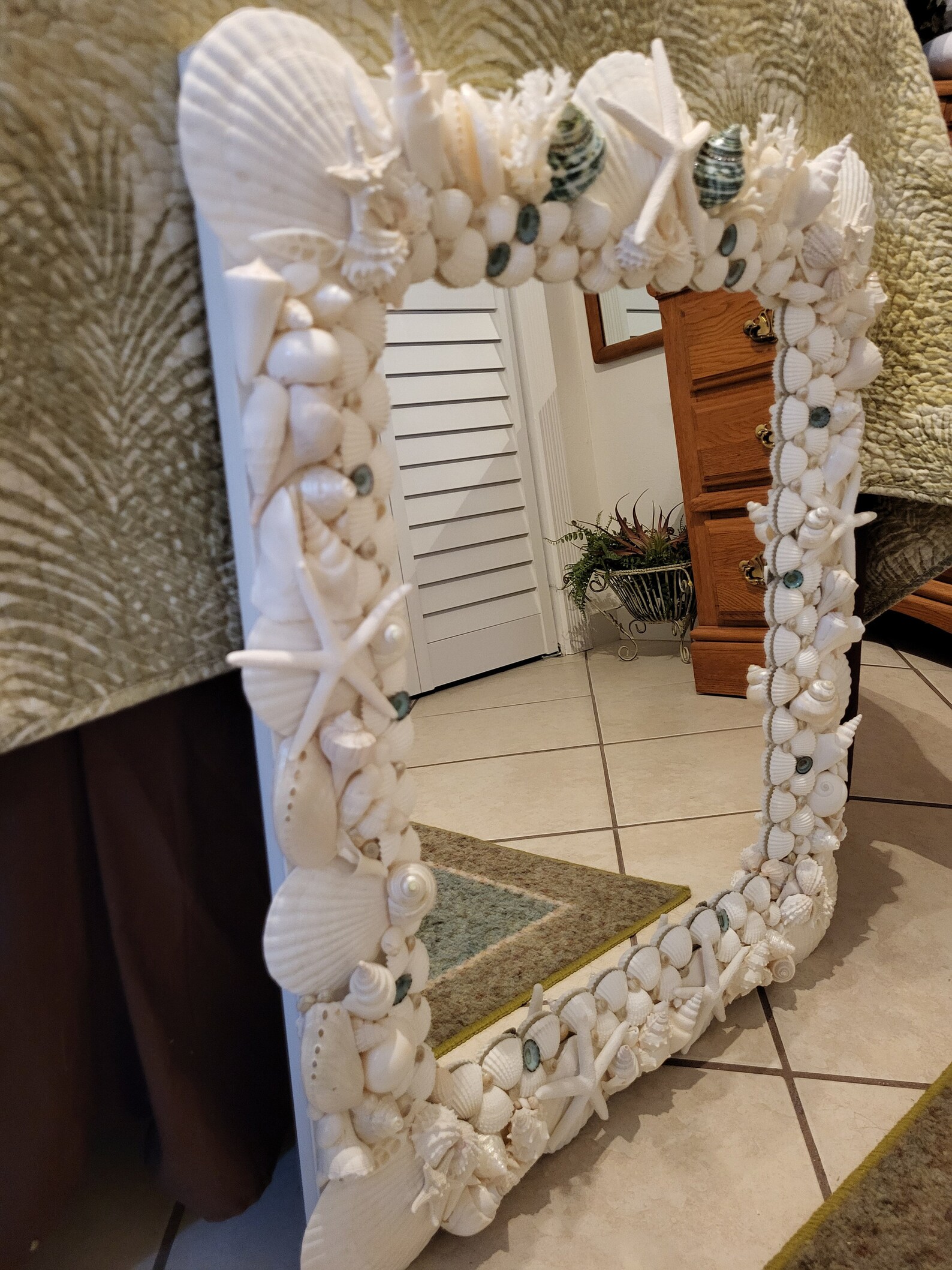 Beach Decor Seashell Mirror, Nautical Decor Shell Mirror, Coastal Decor ...