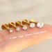 Titanium Cz Threadless Push Pin Labret, Flat Back Earring, Cartilage ...