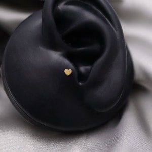 Titanium Heart Threadless Push Pin Labret, Flat Back Earring, Cartilage ...