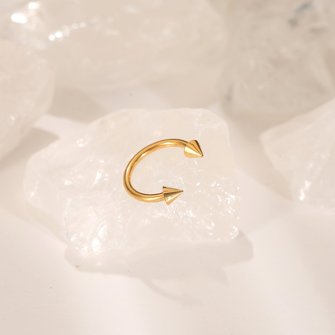 Titanium Septum Ring With Spike, Horseshoe Nose Hoop Ring, Body ...