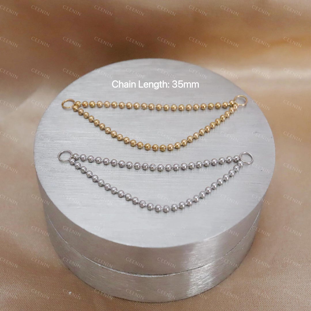 Double Beaded Chain Attachment, Multiple Piercing Linker, Single ...