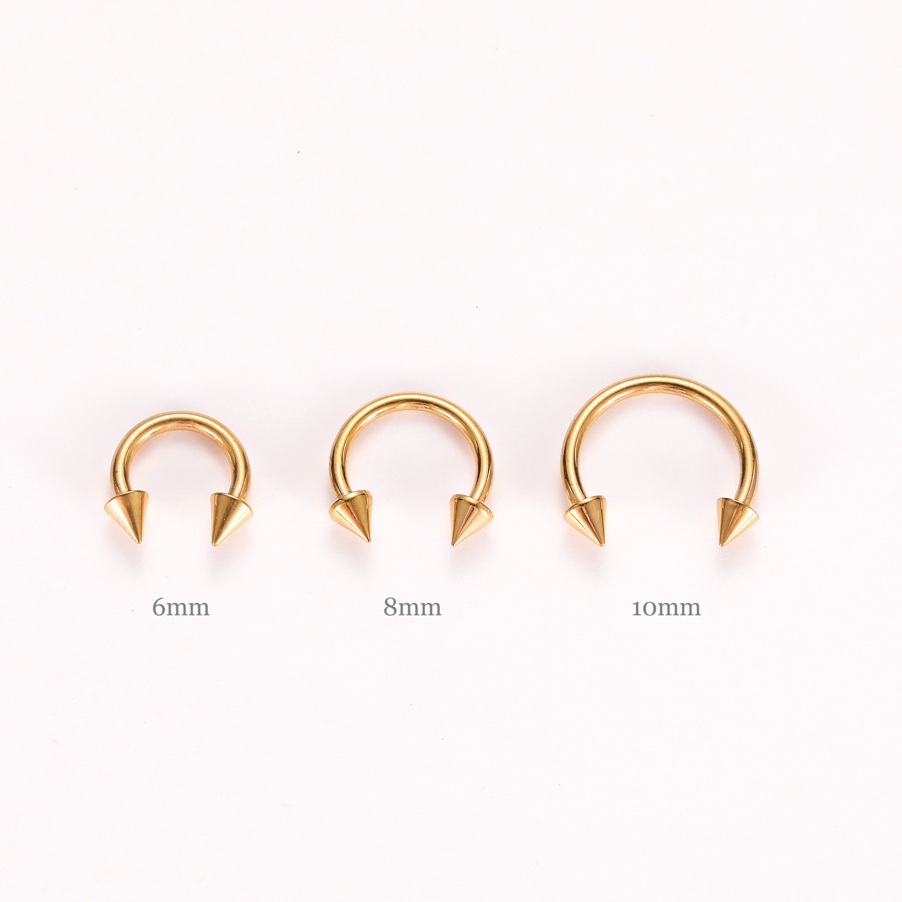 Titanium Septum Ring With Spike, Horseshoe Nose Hoop Ring, Body ...