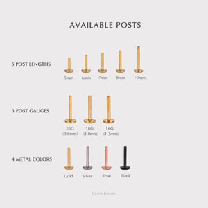 Titanium Tiny Heart Threadless Push Pin Labret, 2/2.5/3/3.5 Star Flat ...