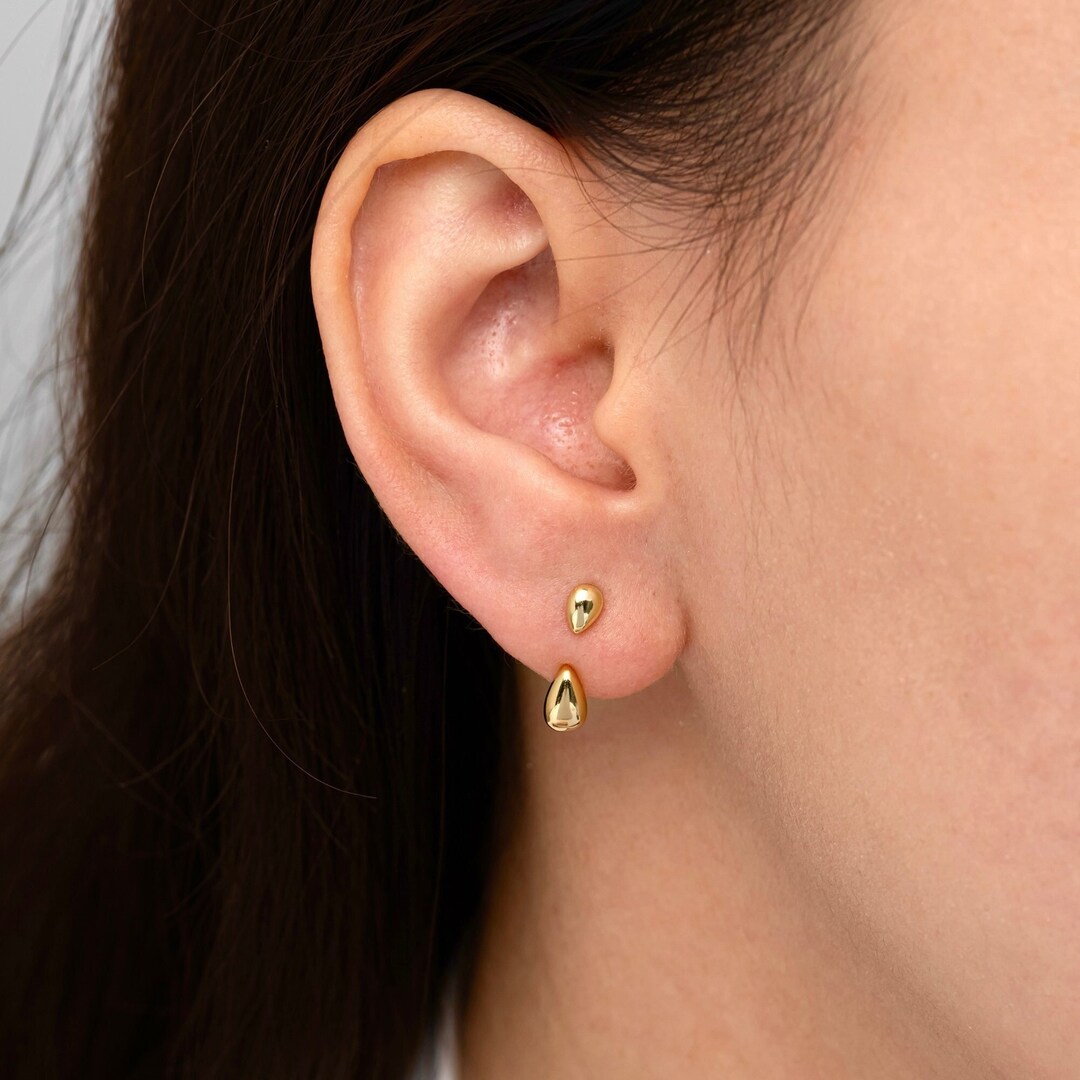 Dainty Front Back Stud Earrings Ear Jacket 2 in 1 Front Back - Etsy