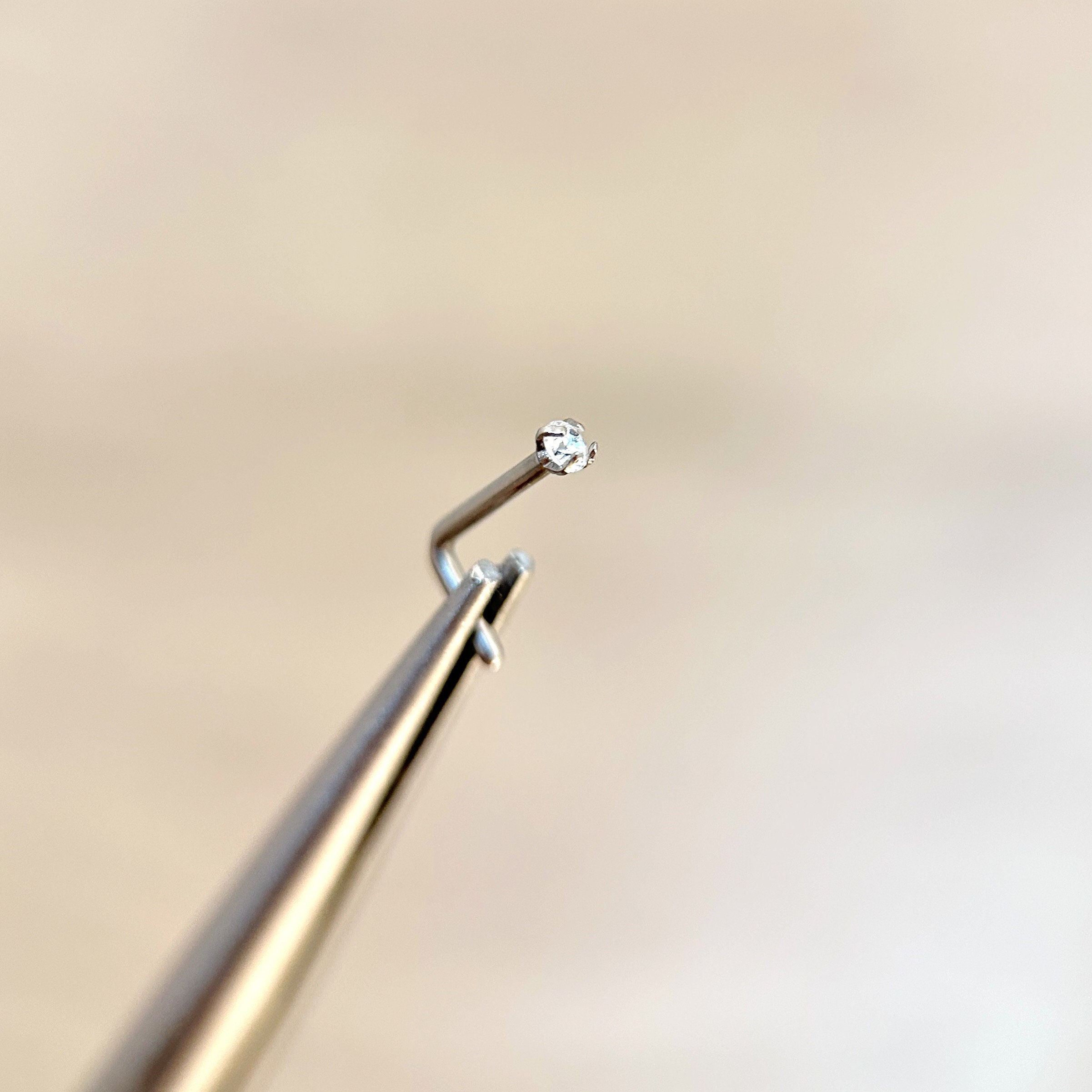Titanium Cz Nose Stud, 1.5/2/2.5/3mm, L Bend Cz Nose Stud, Corkscrew Cz ...