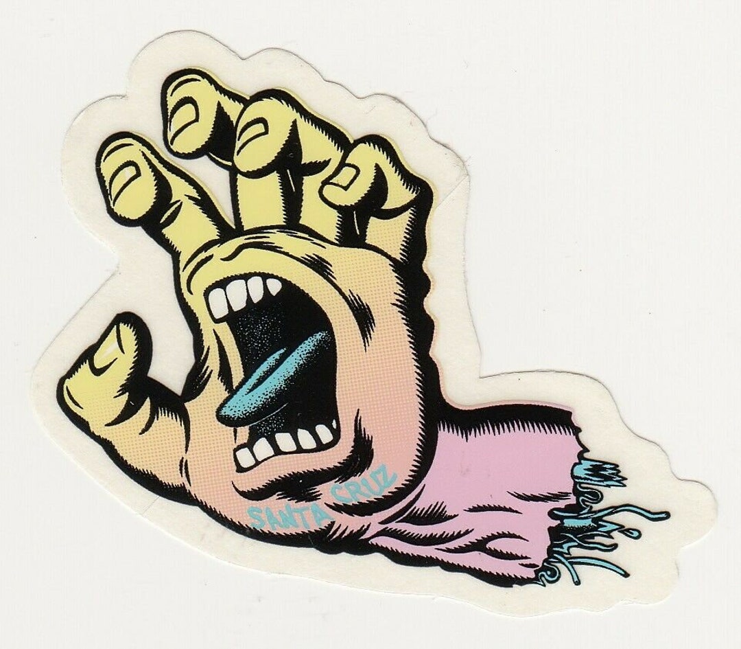 Santa Cruz Skateboards Pastel Screaming Hand Sticker 3 X 2 Decal - Etsy
