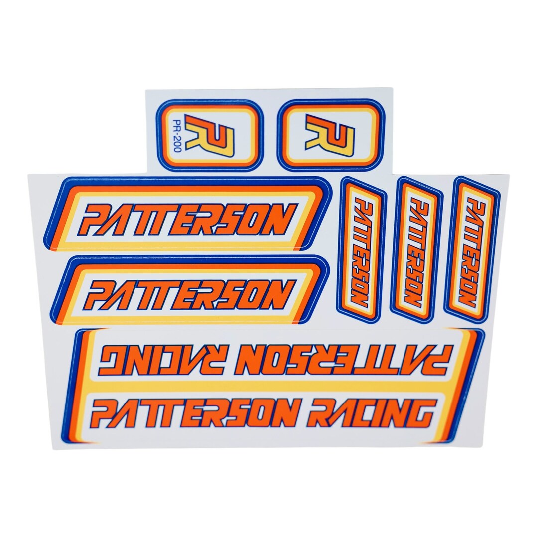 Licensed PATTERSON Racing BMX Bike Decal Set Old School Patterson BMX ...