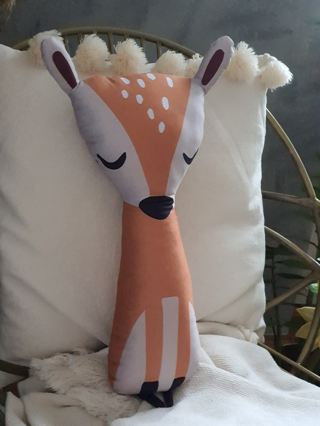 Deer Pillow, Animal Pillows, Woodland Plushie, Forest Animals Double ...