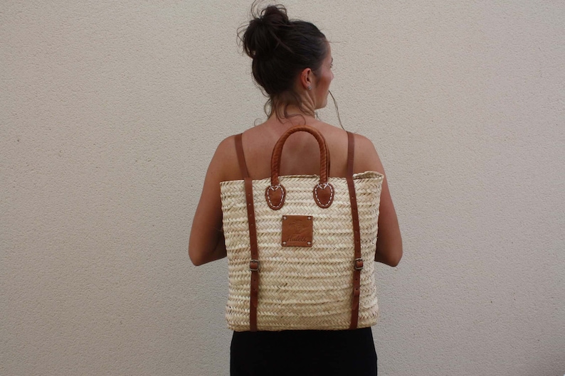 Basket Backpack Hand Braided Straw Rattan Raffia Palm Tree - Etsy