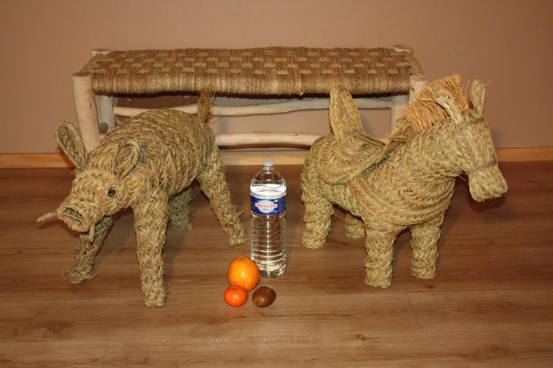BOAR / HORSE / DONKEY in Straw - Braided Palm Tree Decoration - Wicker ...