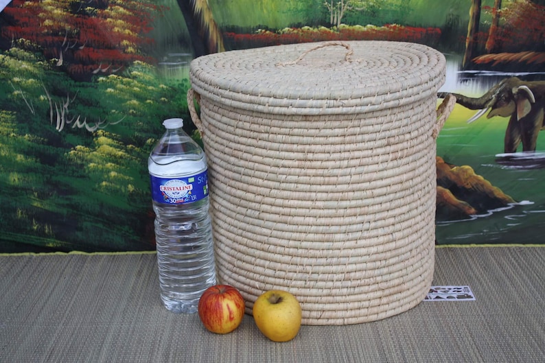 Storage Chest 5 Sizes Woven RAFFIA Trunk Trash Bin With - Etsy