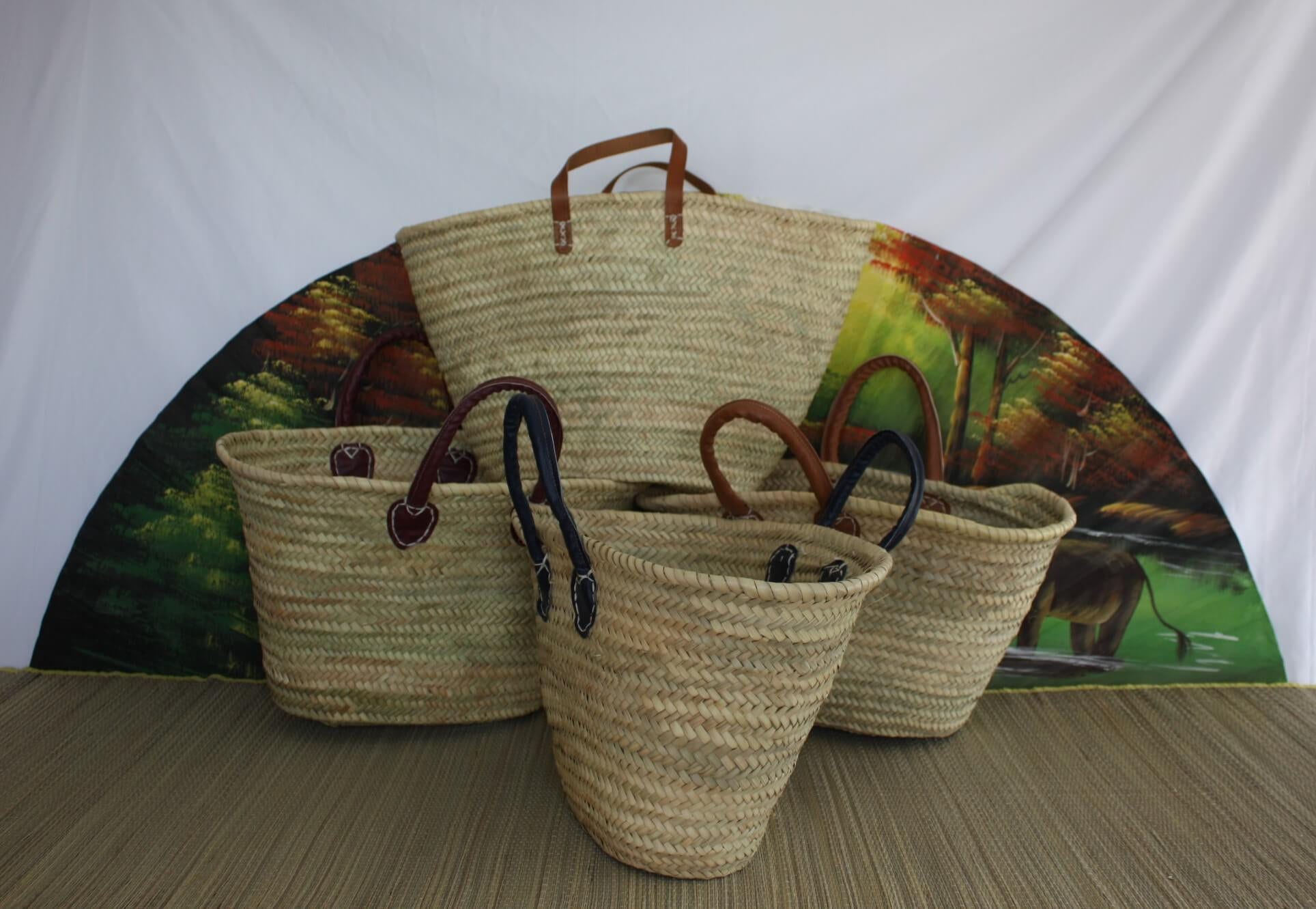 SHOPPING BASKET Berber Moroccan Palm Straw Market Shopping | Etsy