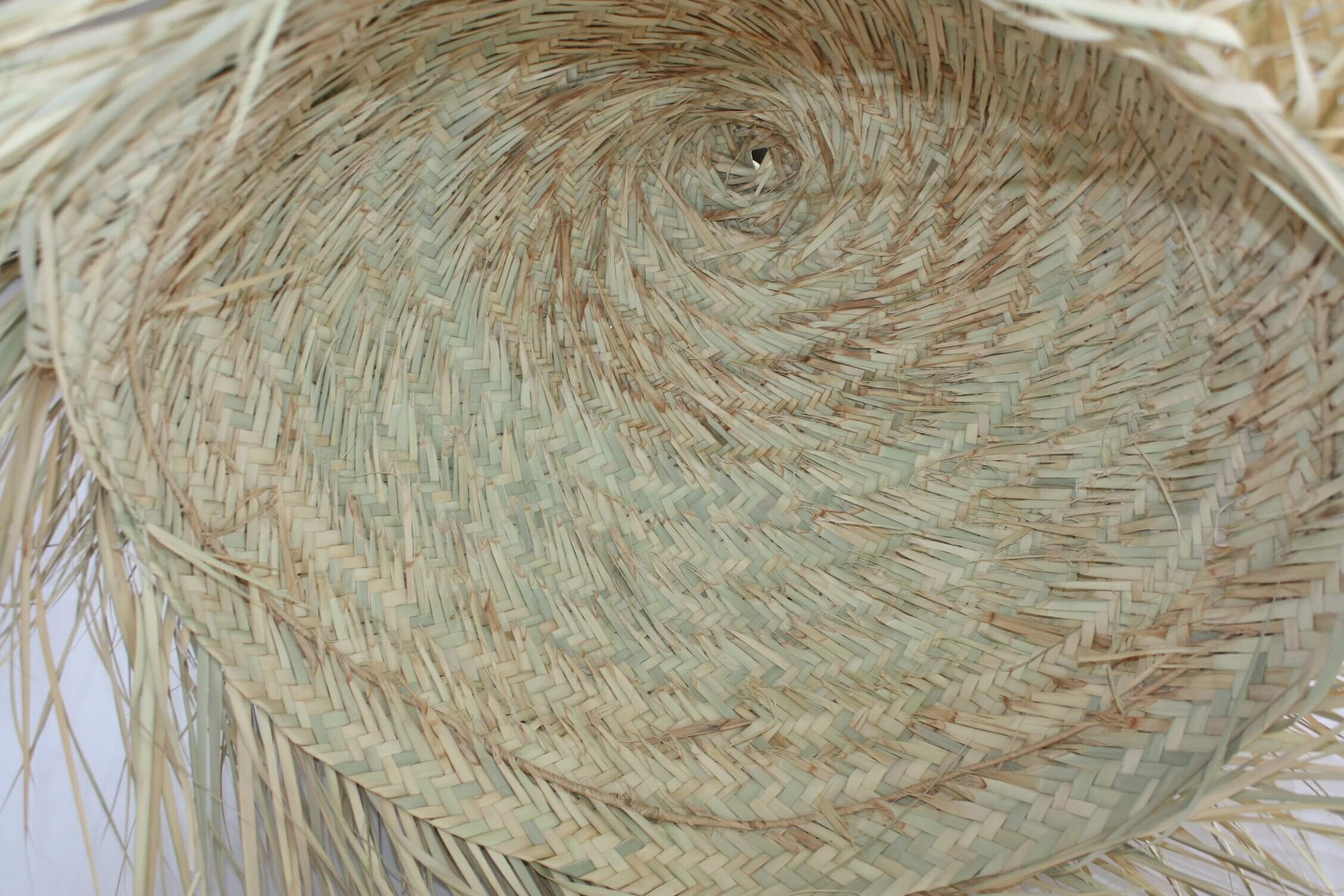 HANGING LAMP Woven Straw Round Lamp Shade Palm Tree Fringes - Etsy