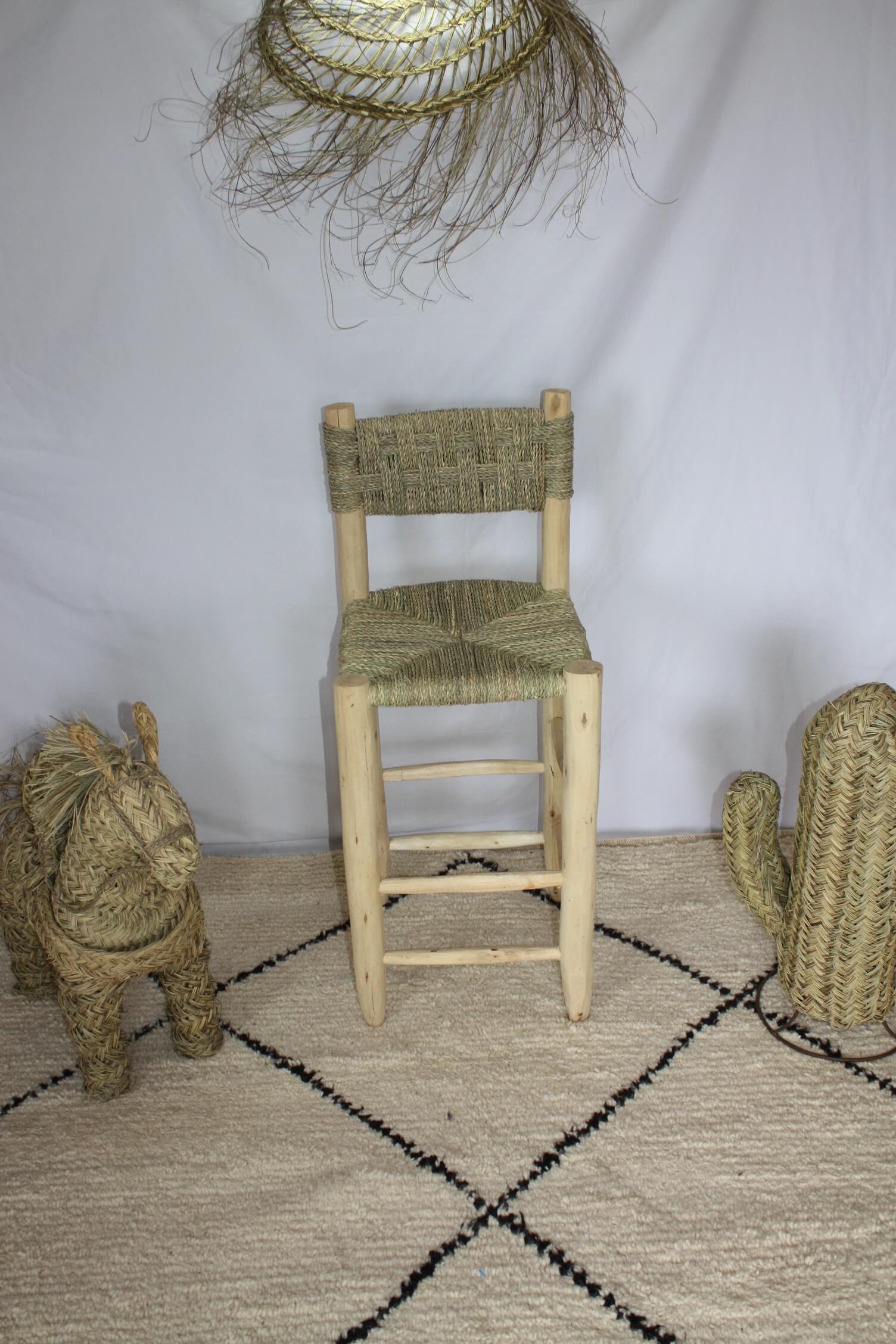 Lemon Tree Wood High Chair Bar Stool MOROCCAN ARTISANAL - Etsy