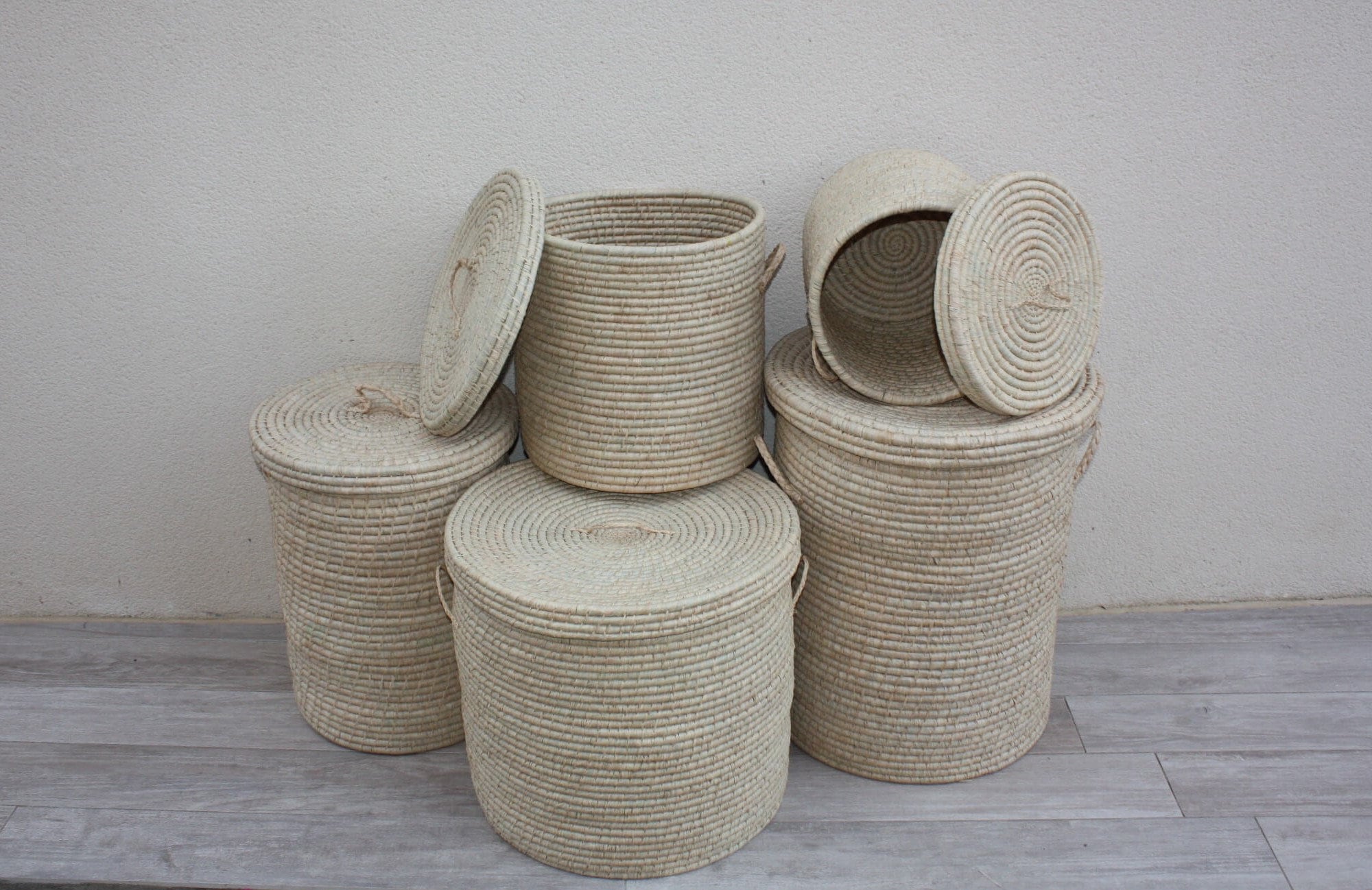 Storage Chest 5 Sizes Woven RAFFIA Trunk Trash Bin With - Etsy