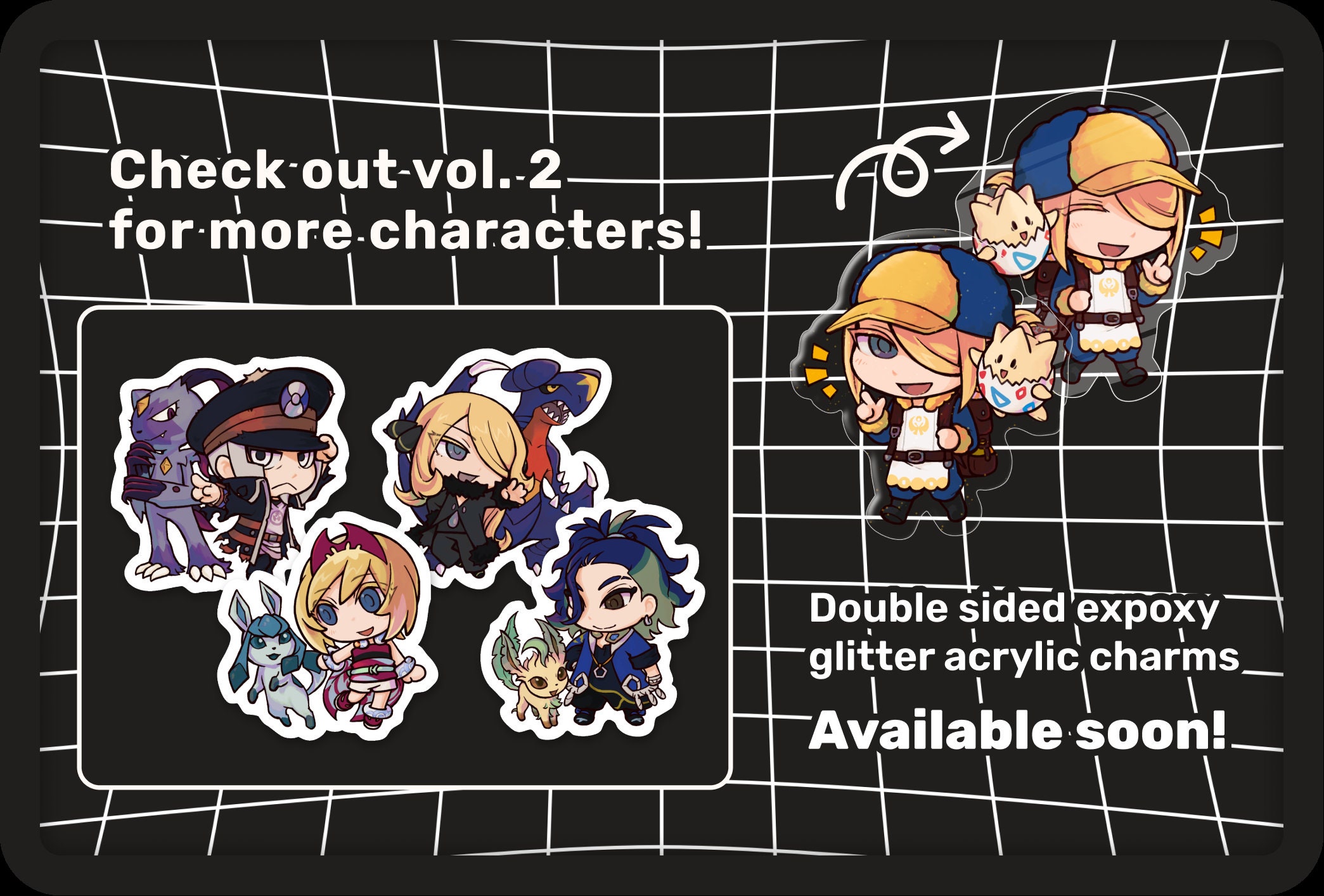 Volo, Cogita, Rei, Akari | Character and Partner Pokemon Stickers Vol ...